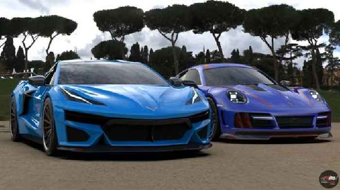 Digitally Modded Corvette Z06 and 911 GT3 Meeting Is - One News Page