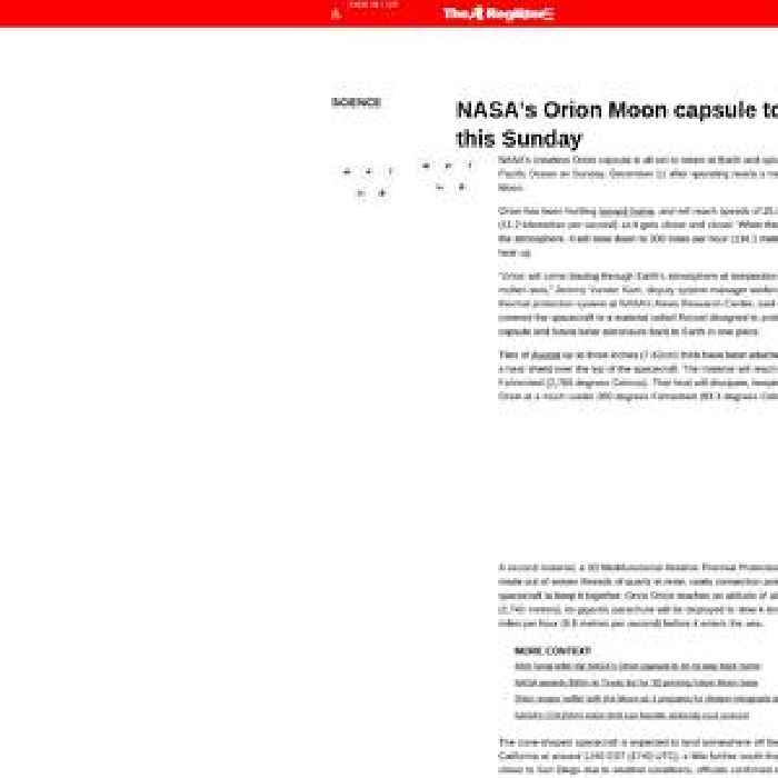 NASA's Orion Moon capsule to splash down this Sunday - One News Page