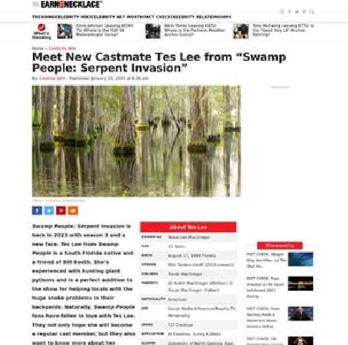 Meet Tes Lee, the New Cast Addition to “Swamp - One News Page