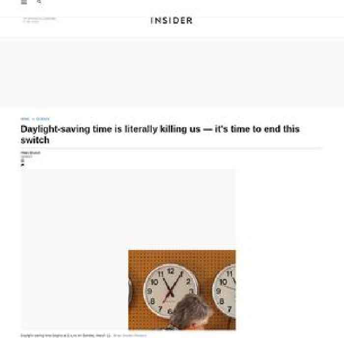 Daylight-saving time is literally killing us — - One News Page