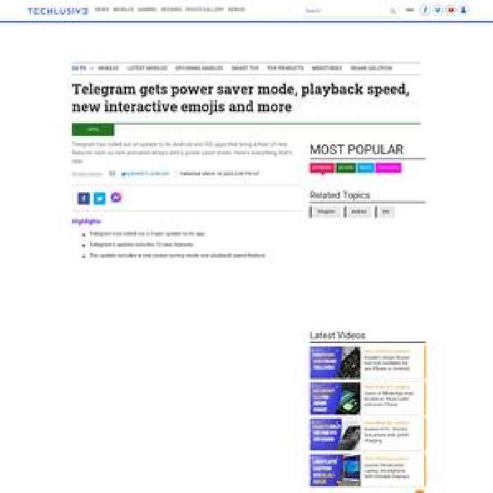 Telegram gets power saver mode, playback speed, new - One News Page