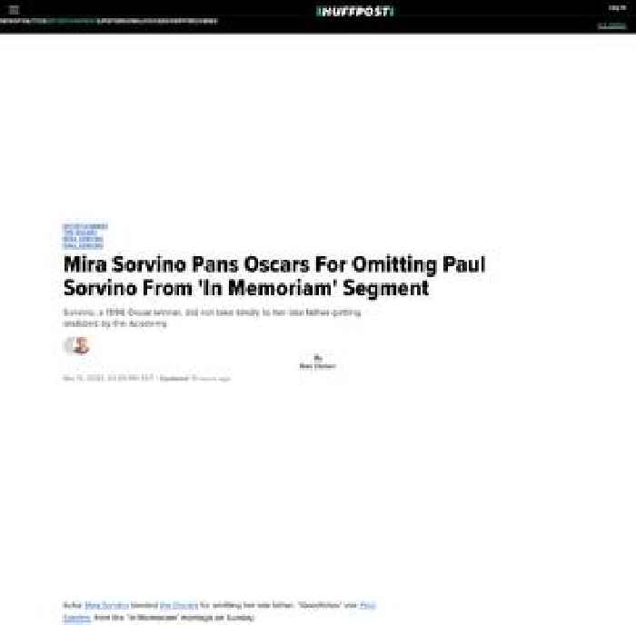 Mira Sorvino Pans Oscars For Omitting Paul Sorvino - One News Page
