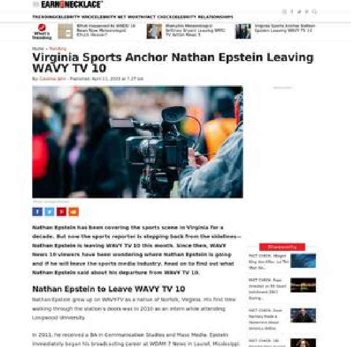 Nathan Epstein Leaving WAVY TV 10: Where Is the - One News Page
