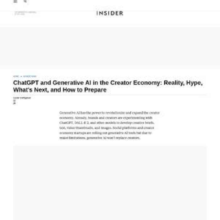 ChatGPT and Generative AI in the Creator Economy: - One News Page