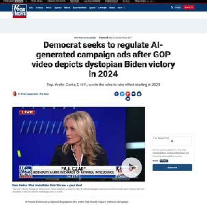 Democrat seeks to regulate AI-generated campaign ads - One News Page