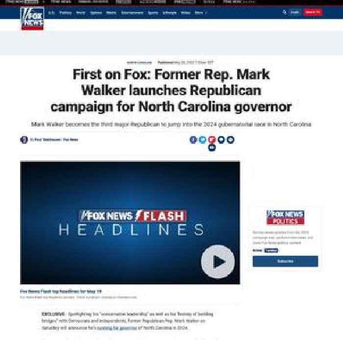 Former Rep. Mark Walker launches Republican campaign - One News Page