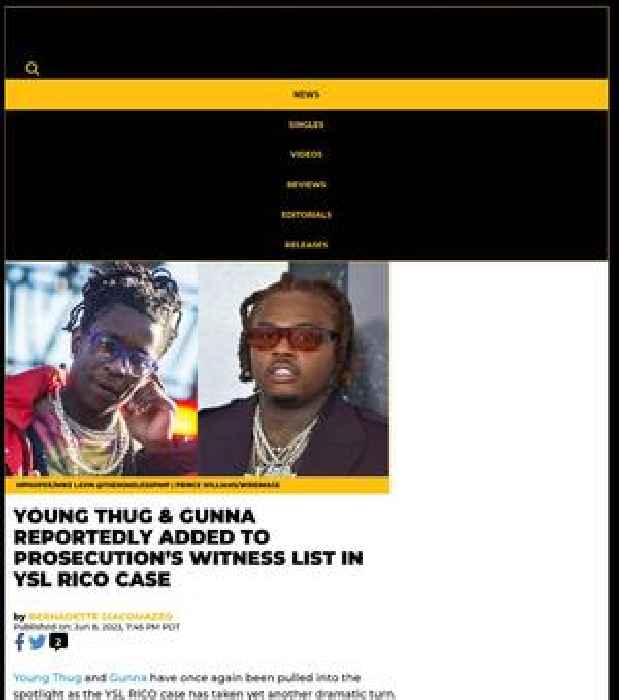 Young Thug & Gunna Reportedly Added To Prosecution’s - One News Page