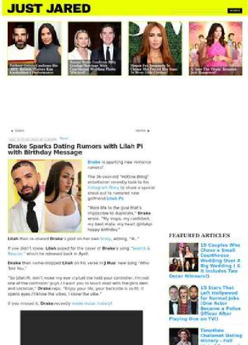 Drake Sparks Dating Rumors with Lilah Pi with Birthday - One News Page
