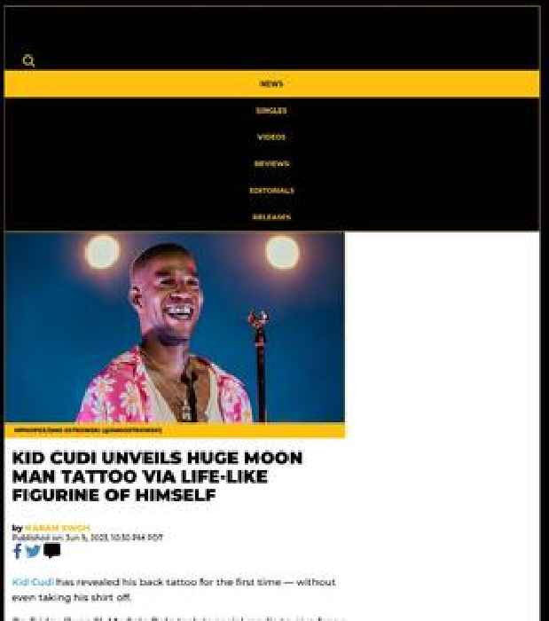Kid Cudi Unveils Huge Moon Man Tattoo Via Life-Like - One News Page