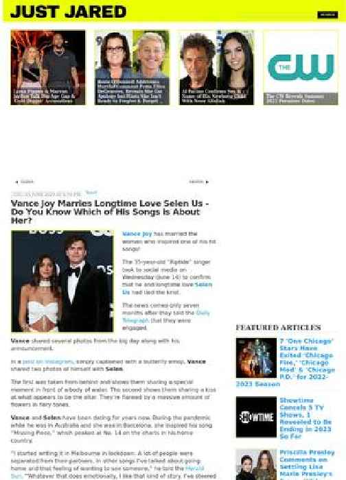 Vance Joy Marries Longtime Love Selen Us - Do You Know - One News Page