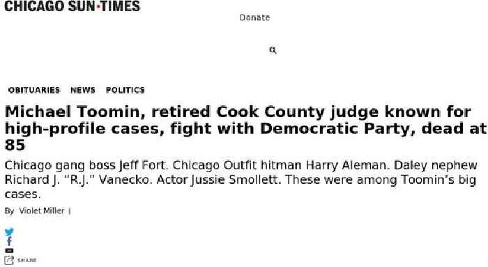 Michael Toomin, retired Cook County judge who survived - One News Page